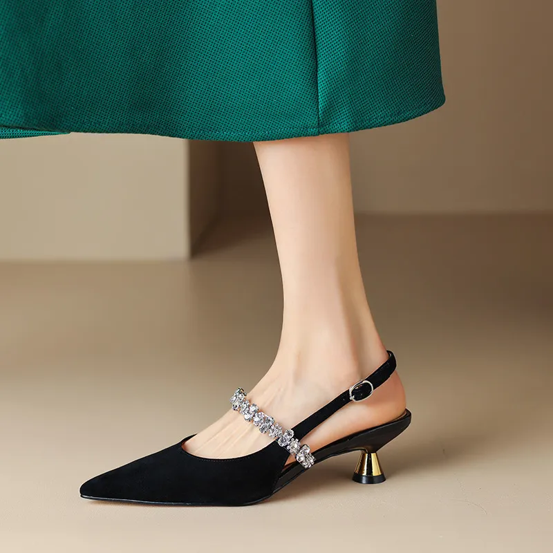 French Style High Heel Rhinestone Shoes With Sense Point Toe ...