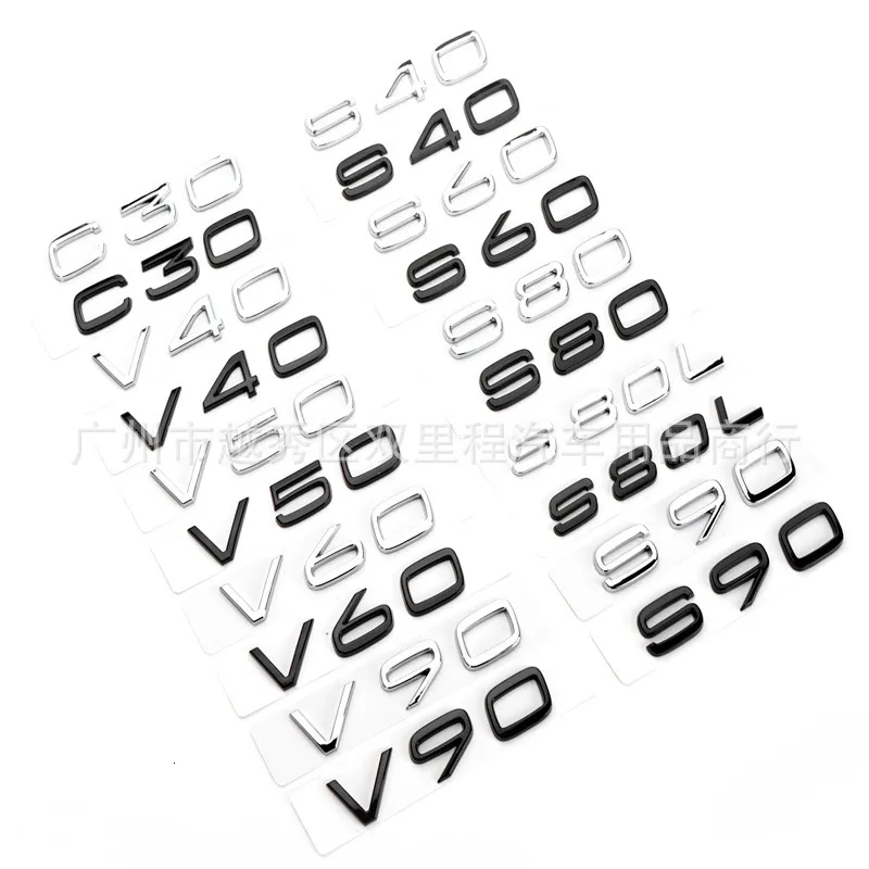 3d ABS Letters Car Trunk Emblem Badge For Voo C30 V40 V50 V60 V90 S40 ...