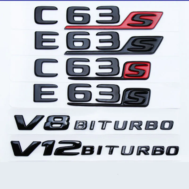 Mercedes Benz ABS Flat Bright Black Fender Side Emblem Trunk Badge ...