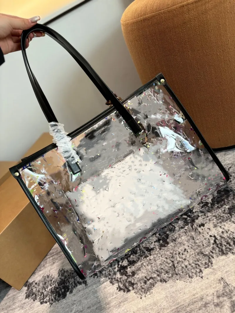 Transparent Jelly Beach Bag - Summer Handbag with Printed Design ...