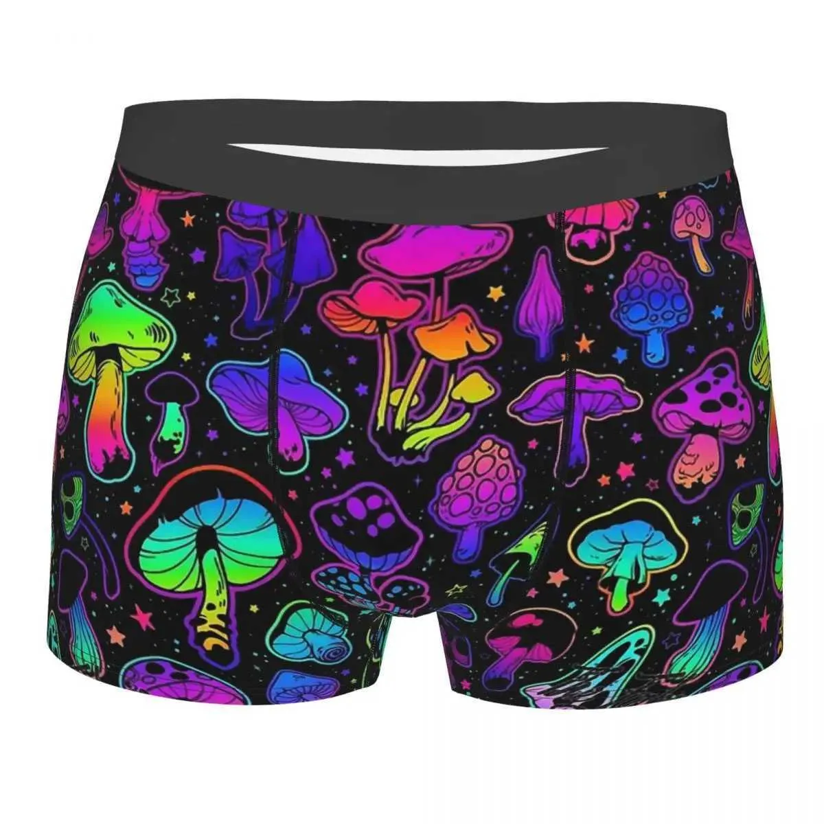 Psychedelic Mushroom Print Men's Boxer Briefs - Breathable & Coolest ...