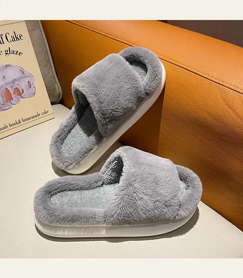 Fluffy Faux Fur House Slippers: Warm & Cozy Winter Sliders - Shop Now ...