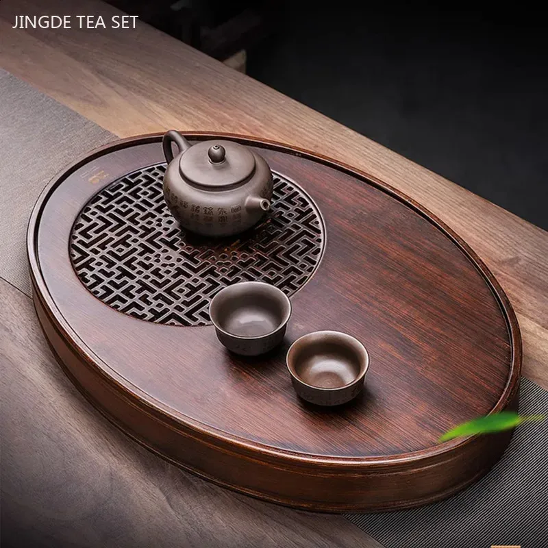 Natural Bamboo Tea Tray Drainage Storage Bamboo Tea... From Mengdastore ...