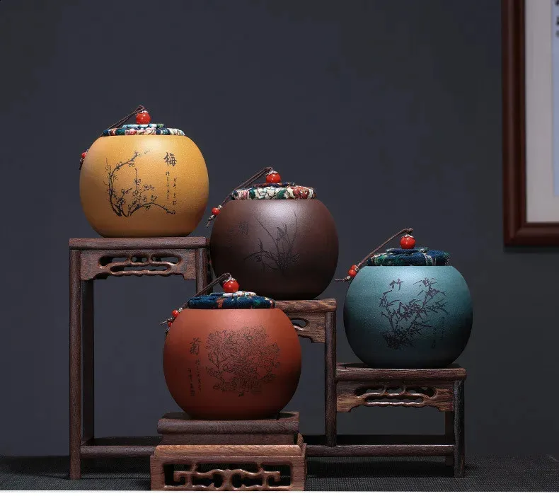 Premium Purple Clay Tea Box Storage - Authentic Yixing Tea Tin ...