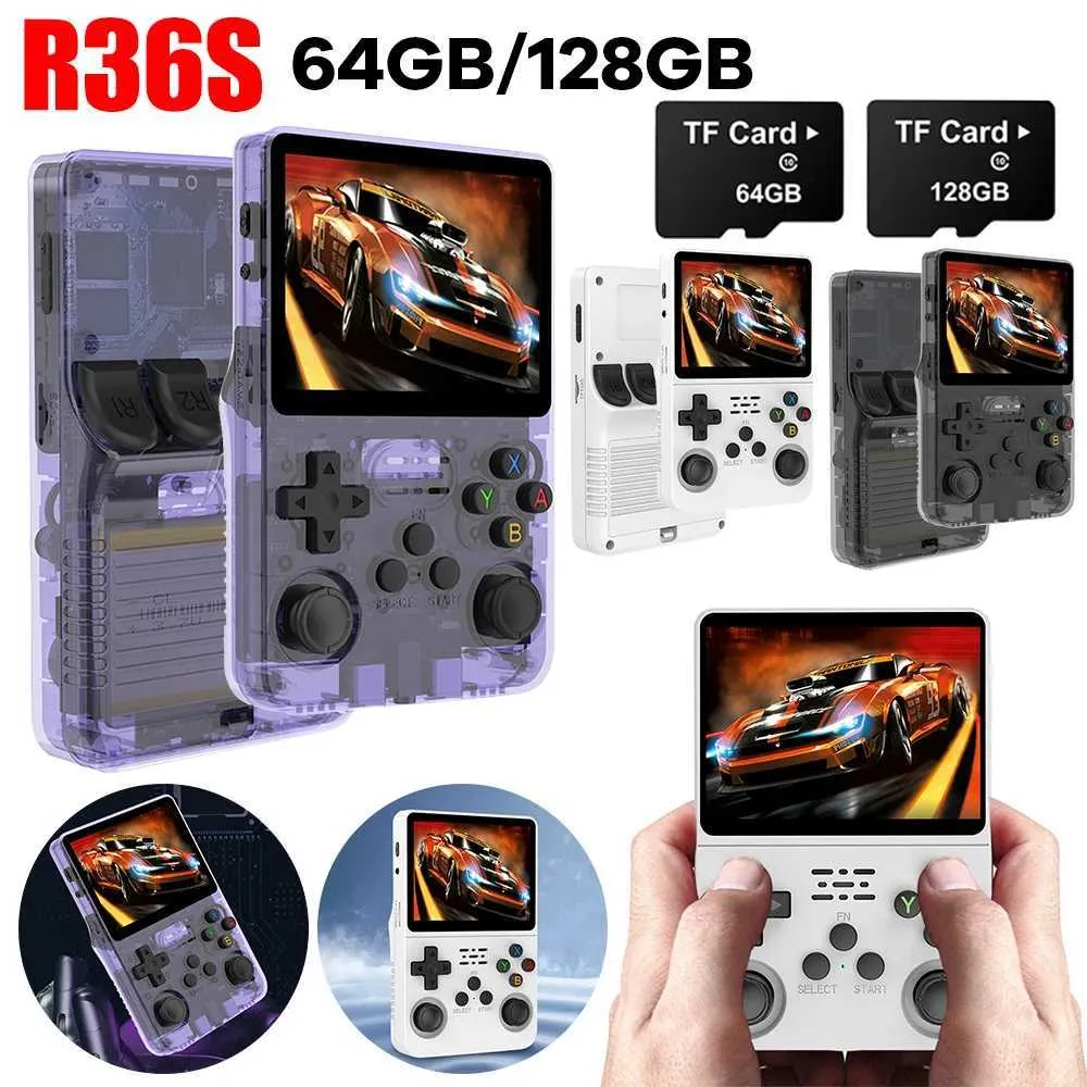 R36S 3.5 IPS Mini Video Game Player, 64/128GB Handheld Retro Game ...