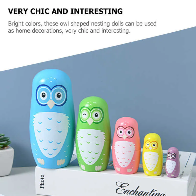 Owl Nesting Dolls: Multi-Layer Stackable Wood Toys for Kids & Home ...