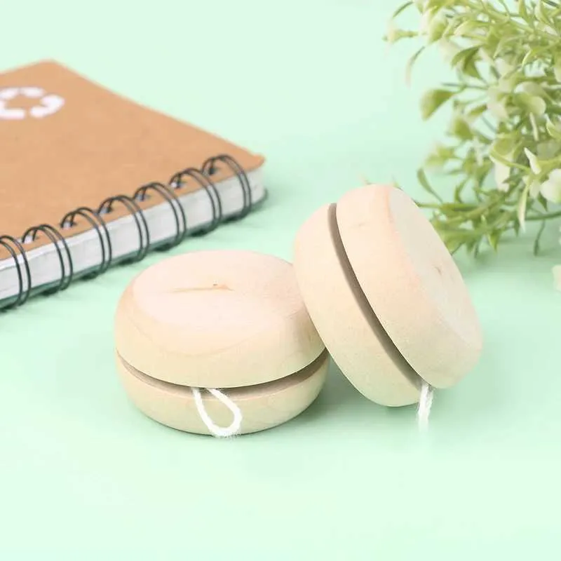 Colorful Wooden Mini Round DIY Yo-Yo for Kids - Handmade Creative Toy ...