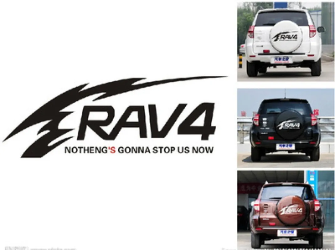 Reflective RAV4 Spare Tire Cover Sticker - Black - Durable Vinyl ...