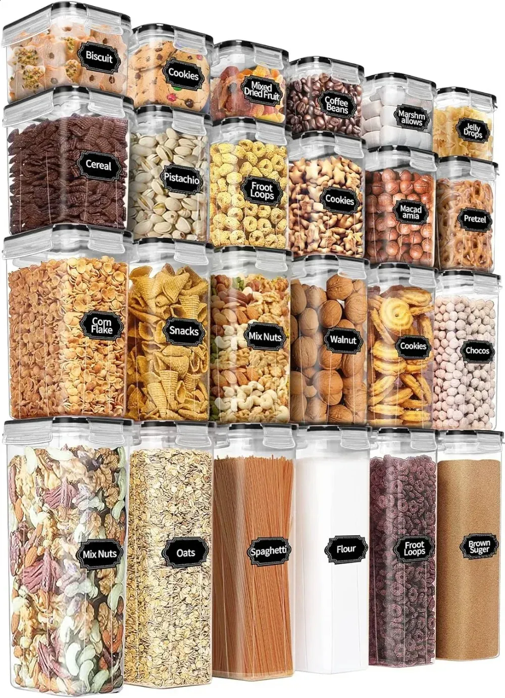Airtight Food Storage Containers - Premium Pantry Organization Set ...