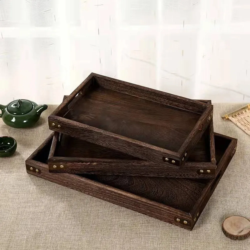 Premium Wooden Tea Serving Tray: Elegant Rectangle Design, Perfect for ...