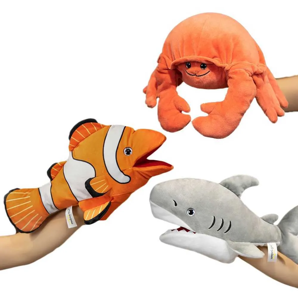 Puppets Toys Plush Marine Creature Hand Puppets Soft Stuffed Animals ...
