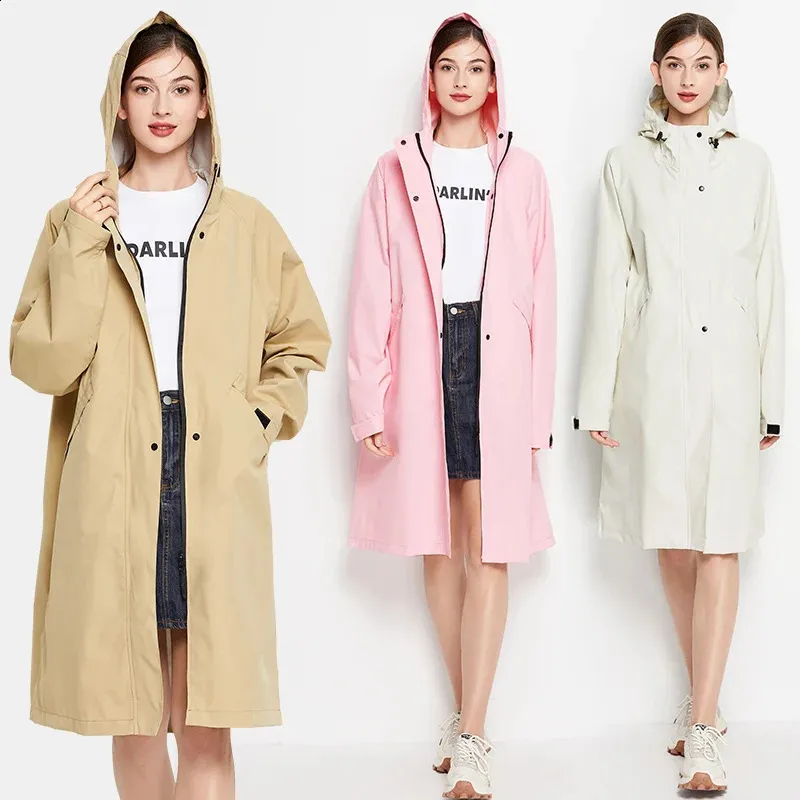 Long Hooded Raincoat - Stylish Waterproof Rain Jacket for Women - Shop ...