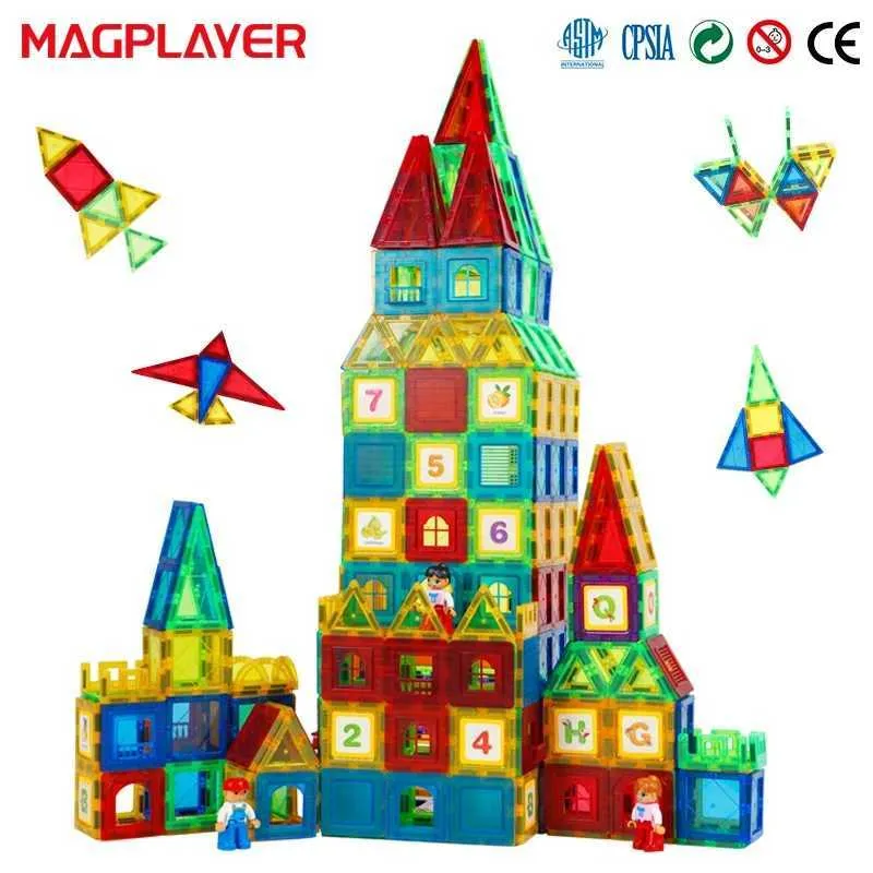Magplayer Magnetic Building Blocks Set Montessori Educational Magnetic ...