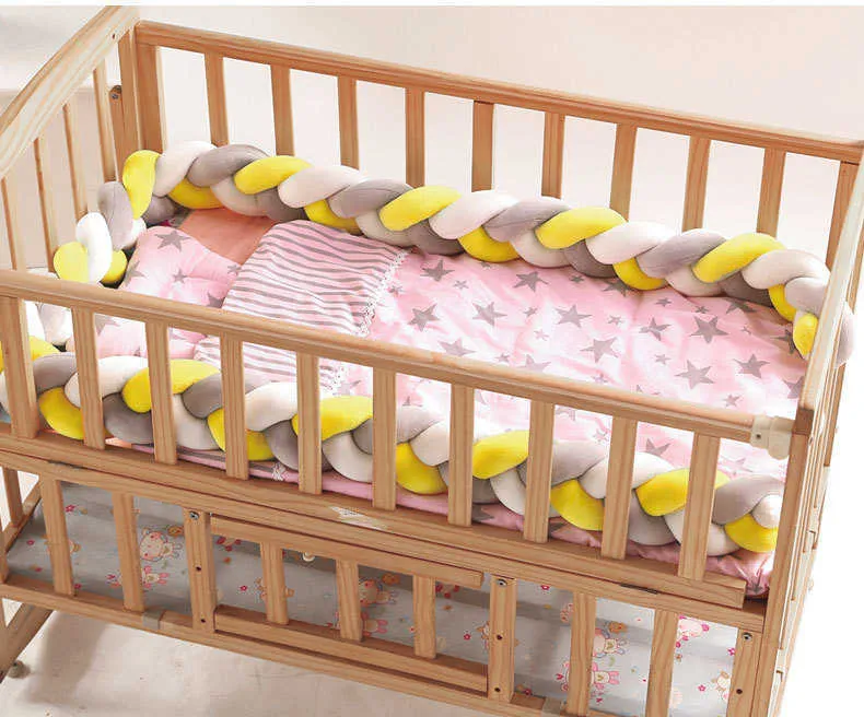 Premium Braided Crib Bumper Safety - 3M Bed Rail Padding - Childrens ...