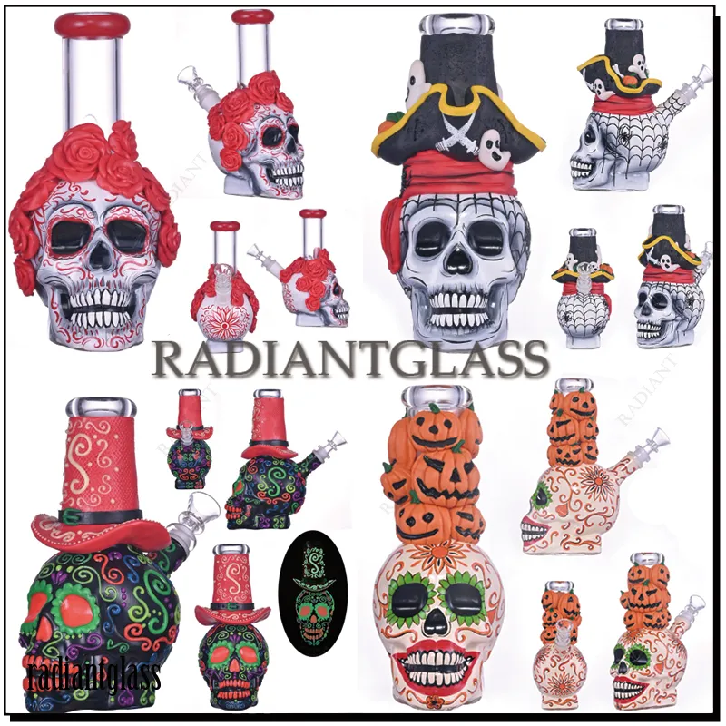 New Design Glass Bong Unique Thick Bong Decal Skull Design For New ...