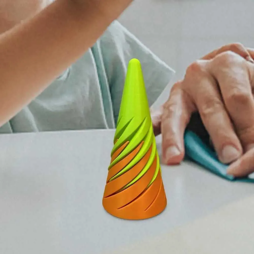 Y240827 3D Printed Spiral Cone Fidget Toys Mini Vortex Thread Illusion ...