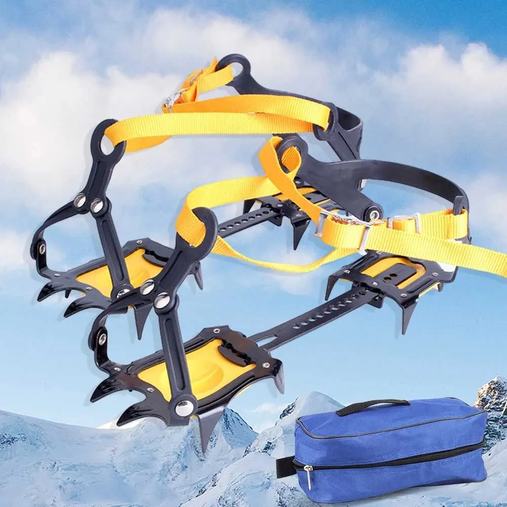 Mountaineering Crampons - 10-Point Stainless Steel Ice Grips, Anti-Slip ...