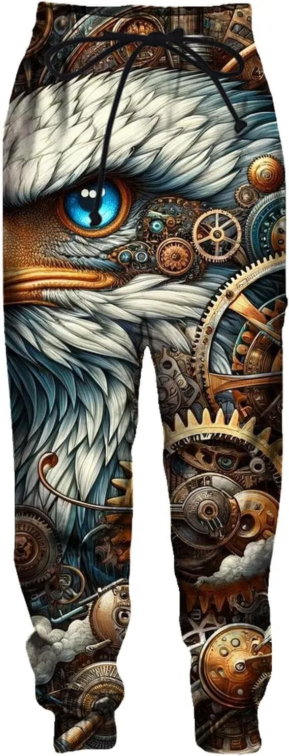 Mens Animal Print Pants, Graphic Hoodie And Sweatpants Set 3D Printed ...