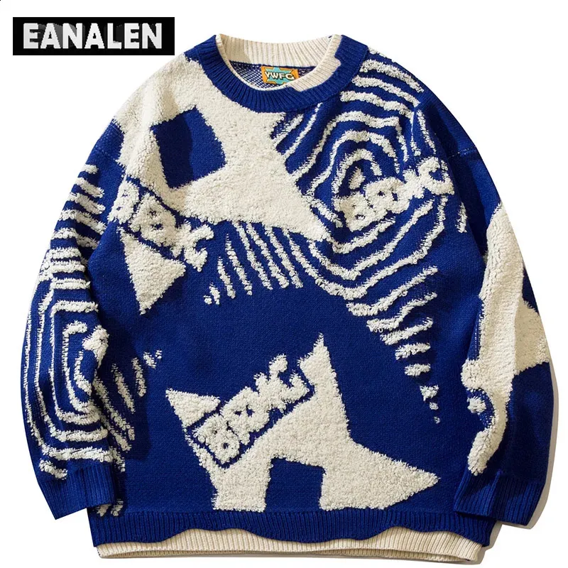 Harajuku Graffiti Star Knit Sweater Oversized Winter Oversized Pullover ...