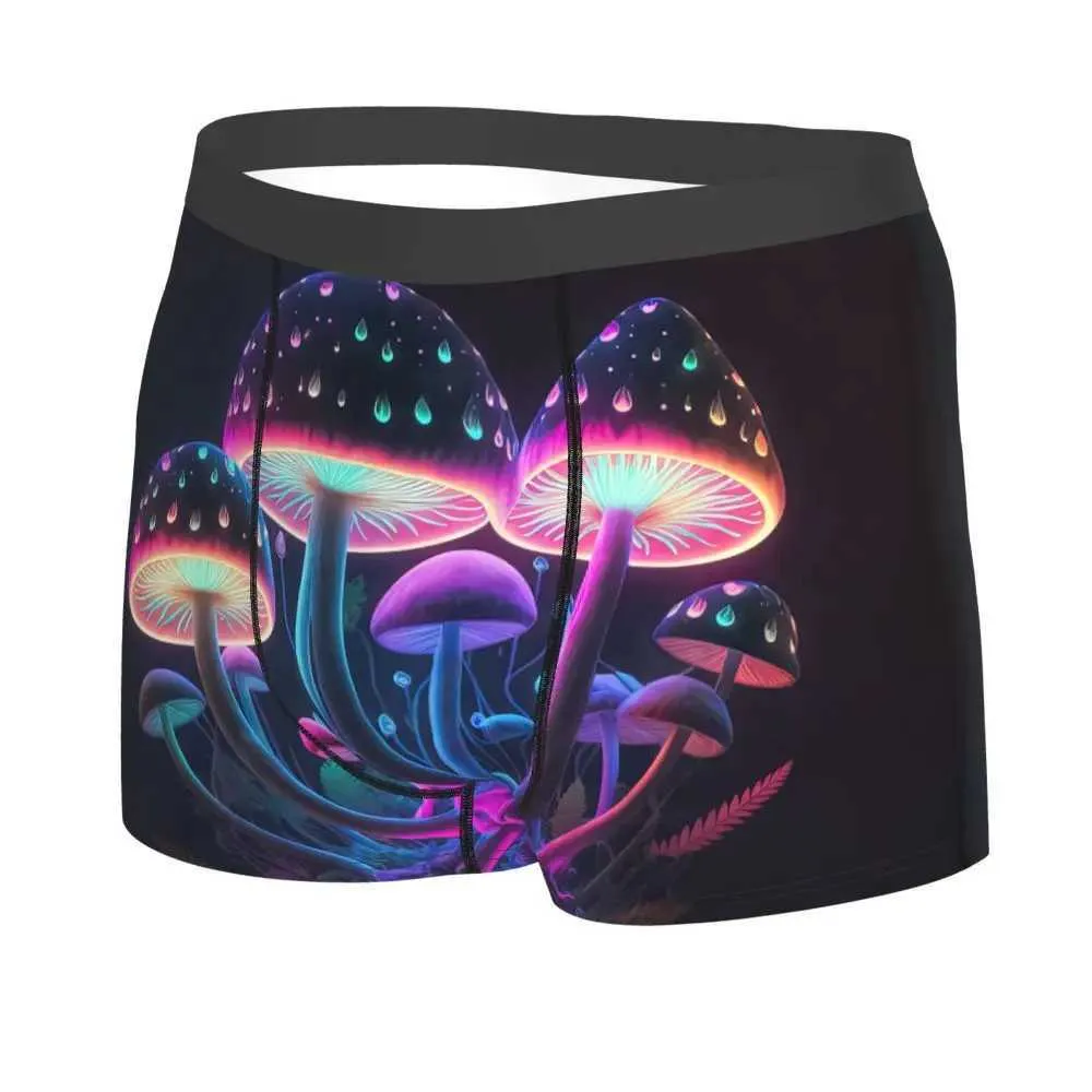 Psychedelic Mushroom Print Men's Boxer Briefs - Breathable & Coolest ...