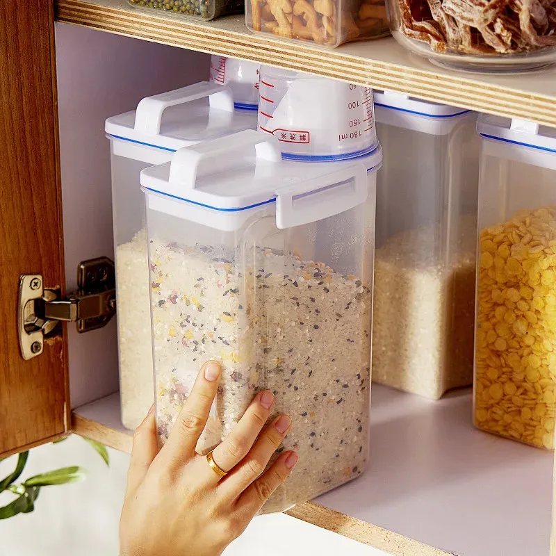 Flour Food Storage Containers, Airtight Plastic Grain Storage Container ...