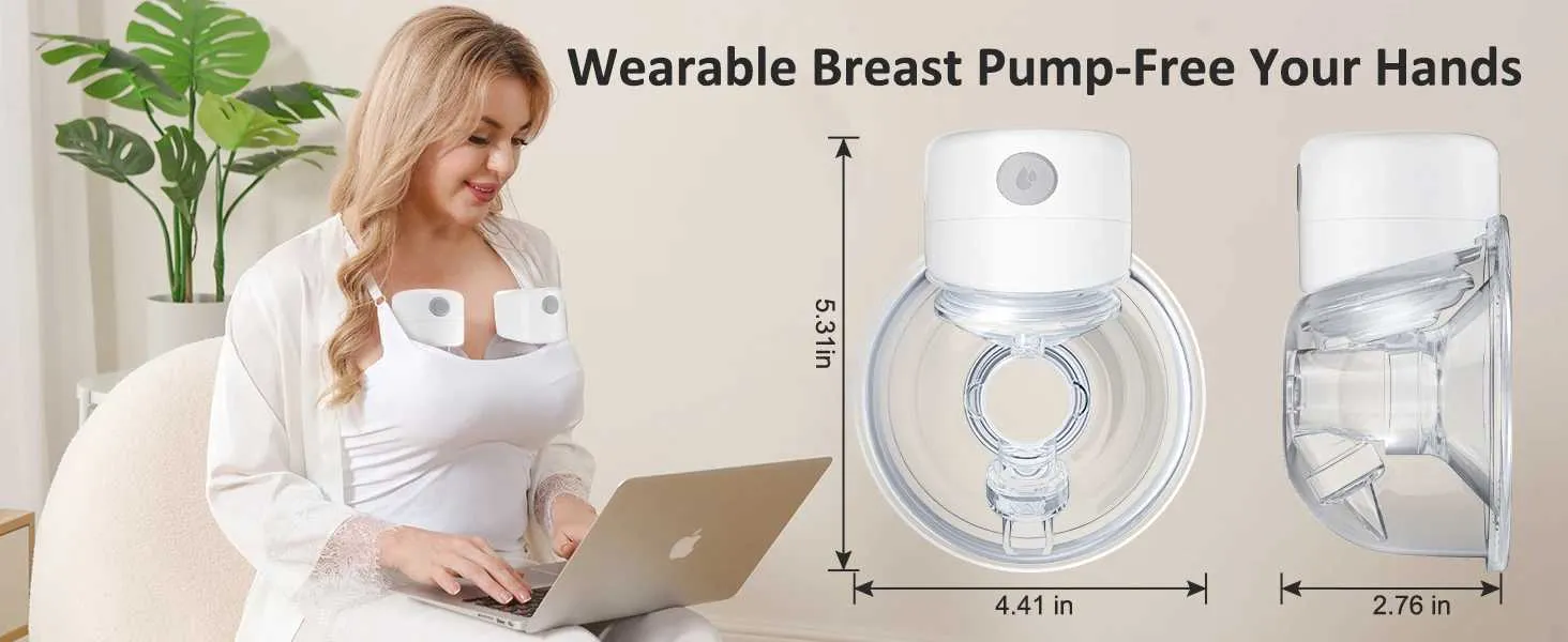 Wearable Breast Pump - Handless Electric Breast Milk Extractor ...