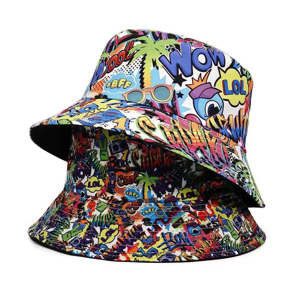 Trendy Graffiti Sun Hat - Unisex Fisherman Hat for Spring/Summer ...