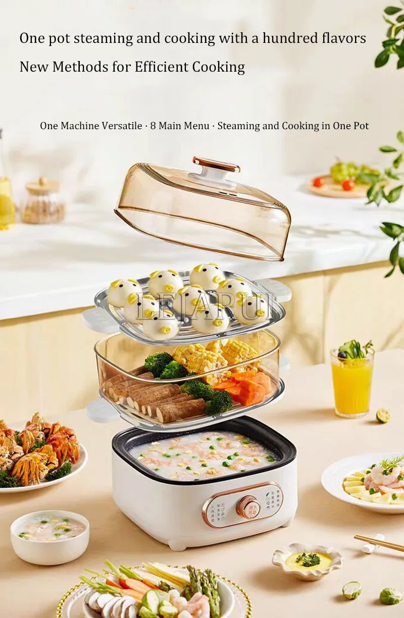 IRISLEE Electric Food Steamer 1200W Multifunction Kitchen Steamer with ...