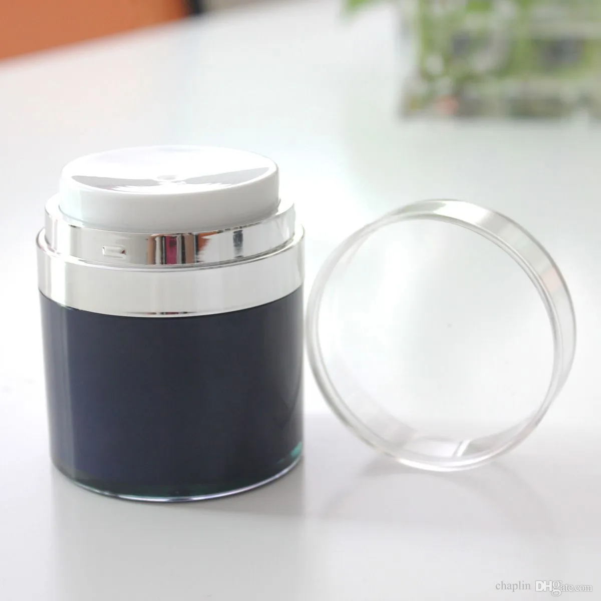 Cream Airless Jar Plastic Cosmetic Pump Jar with Screw Cap Matte ...