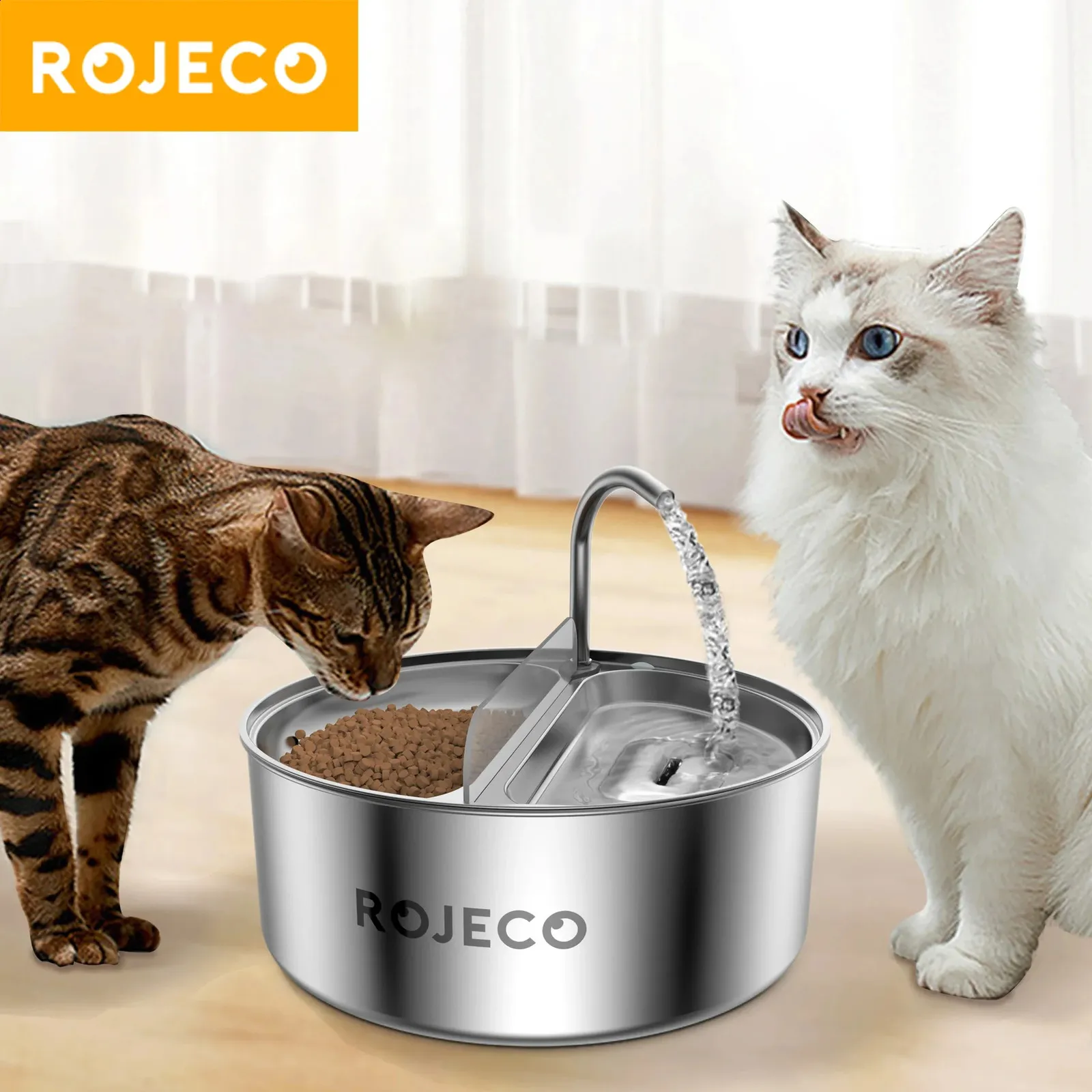 ROJECO 2in1 Automatic Petco Cat Water Dispenser For Dogs And Cats Smart ...