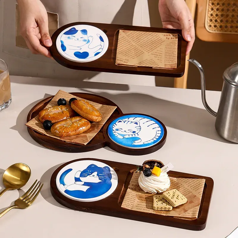 Premium Solid Wood Breakfast Tray Dunnes Cute Cake And Dessert Plate ...