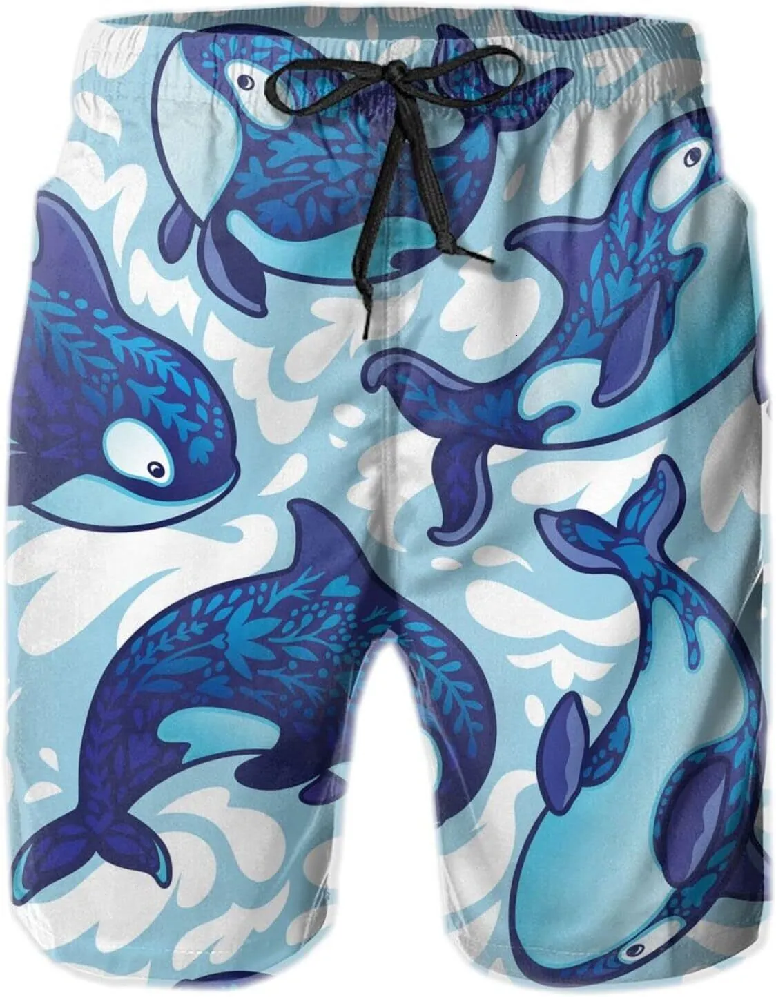 Stylish Mens 3D Printed Swim Trunks With Floral Pattern Quick Dry Beach ...