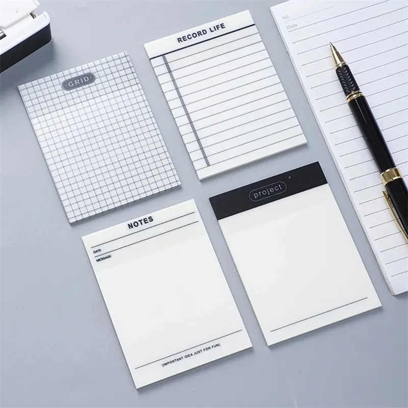 Transparent Grid post stick notes Notepad with 50 Sheets, Self-Adhesive ...