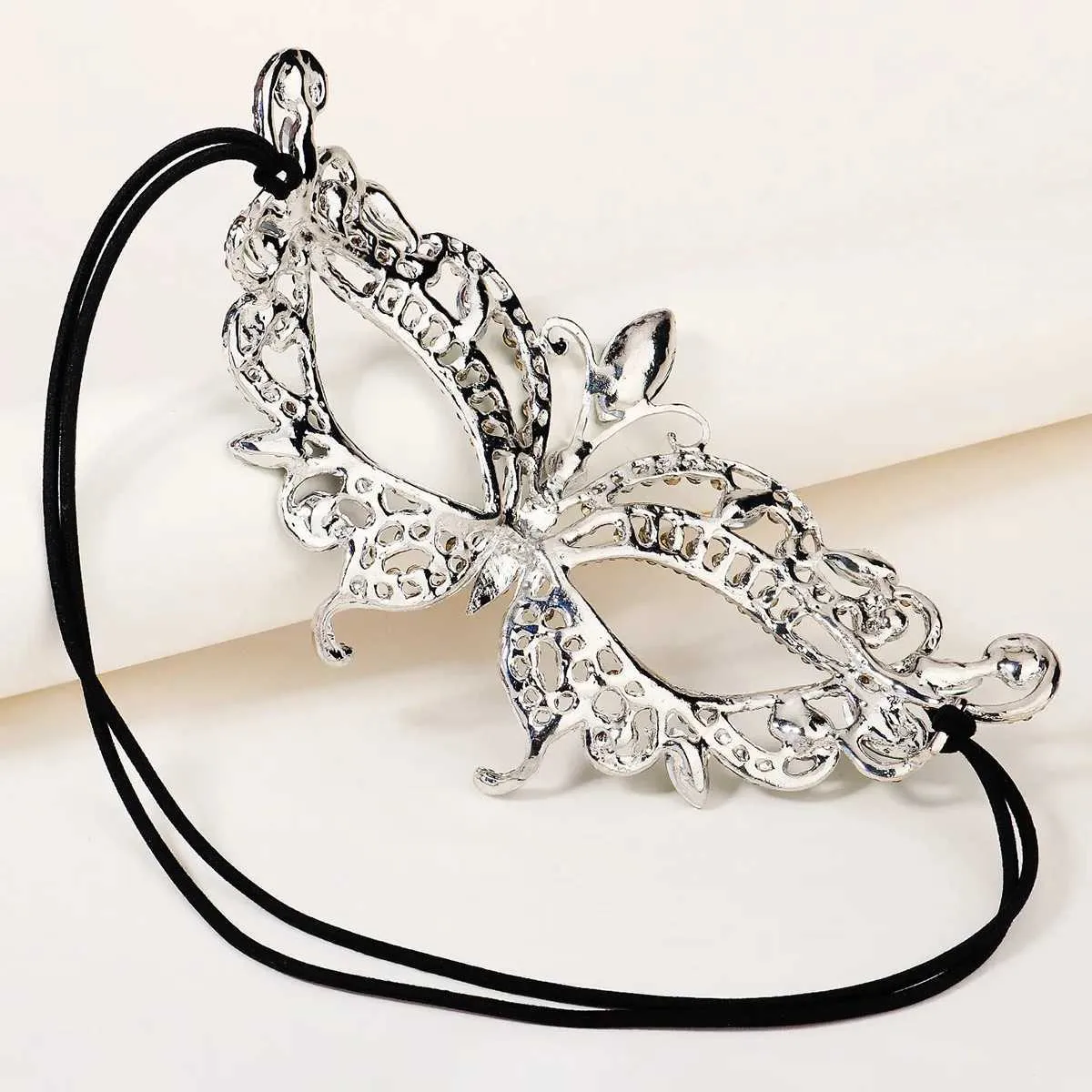 Rhinestone Venetian Masquerade Mask - Half Face Glitter Eye Mask for ...
