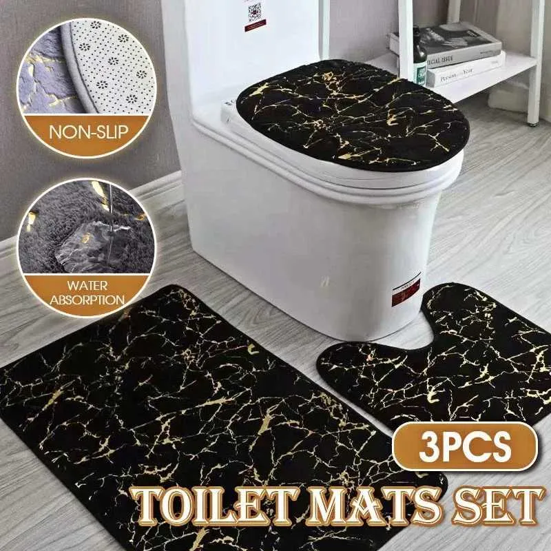 Gold Printed Anti-Slip Bath Mat Set - Premium Bathroom Rugs, Shop Now ...
