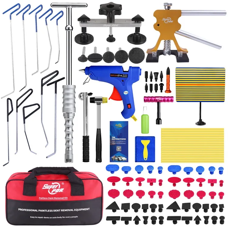 Professional PDR Dent Removal Kit: Spring Steel Push Rods, Hooks, Car ...