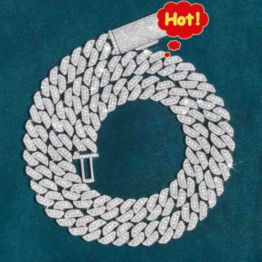 Custom Iced Out Cuban Link Chain 3rows Bracelet Necklace 12mm 14mm 16mm ...