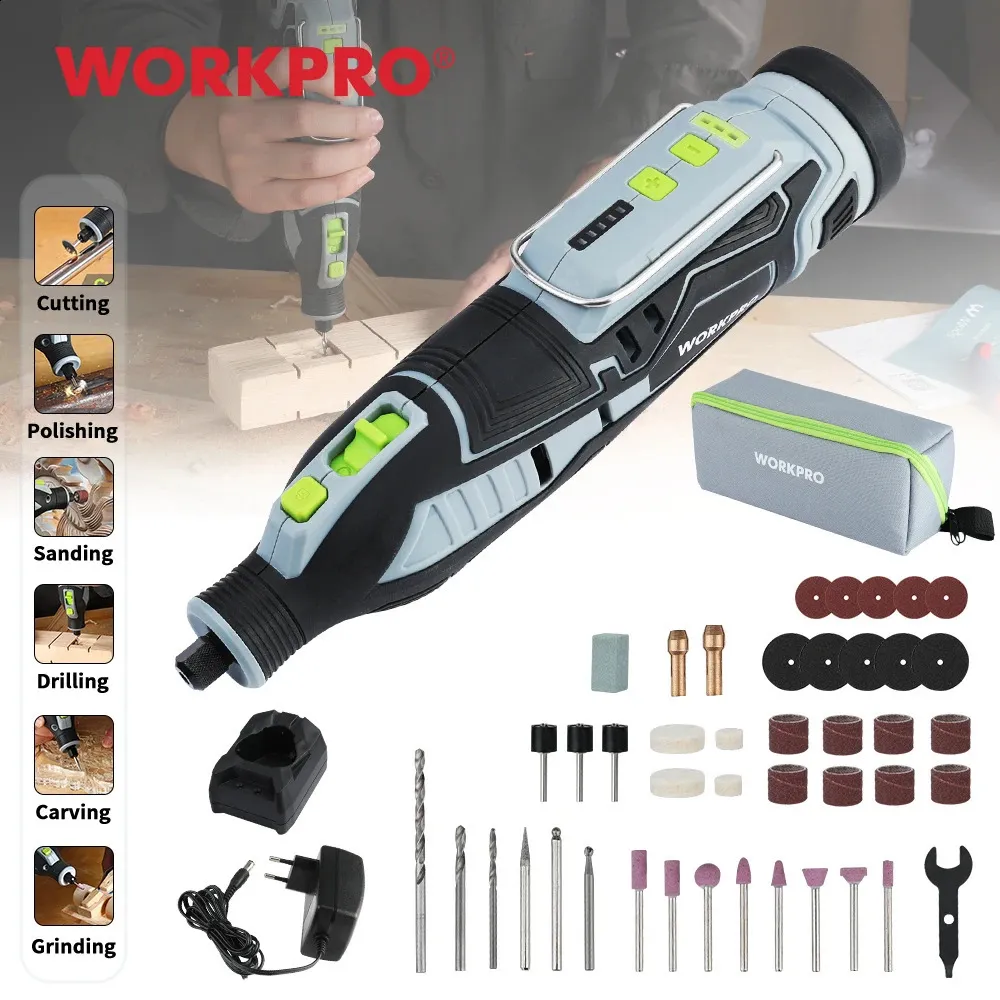 WORKPRO 12V Cordless Cordless Dremel Tool Kit Kit For Woodworking ...