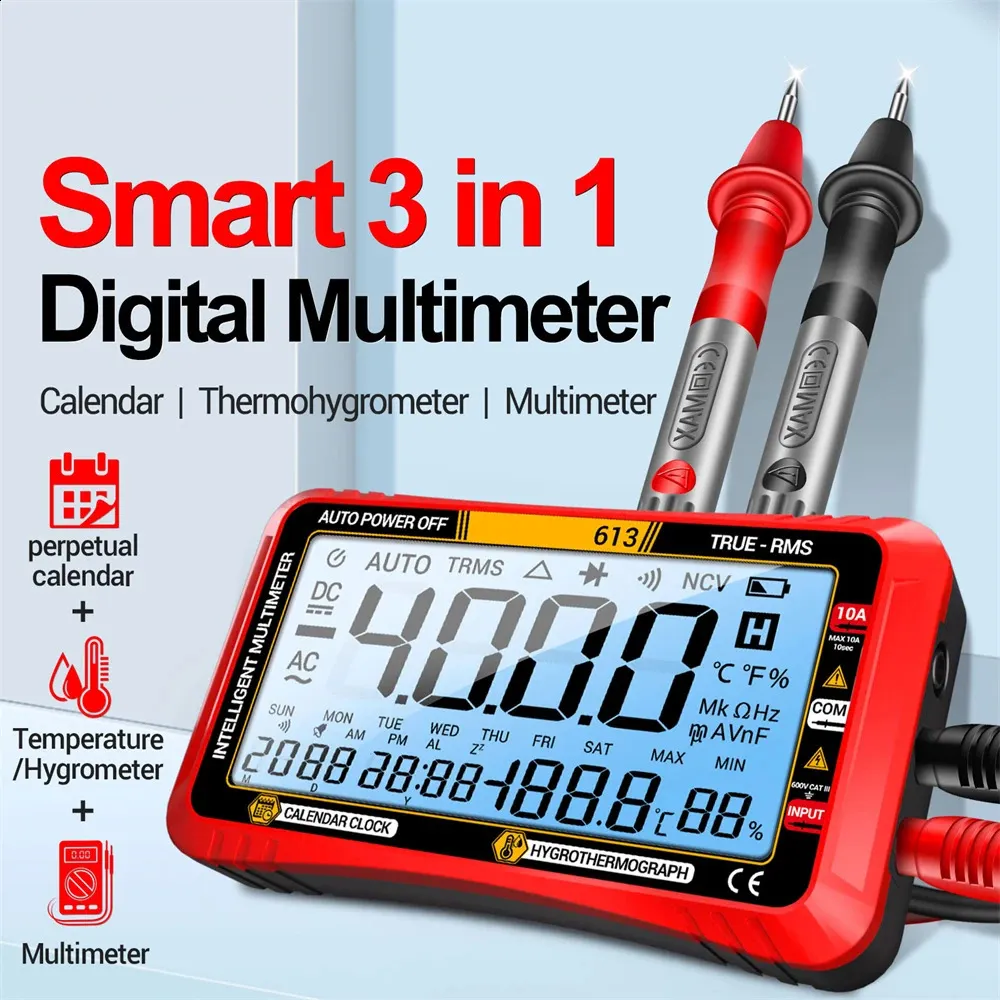 Digital Thermometer Humidity Meter 600V Multimeter 3in1 Calendar ...