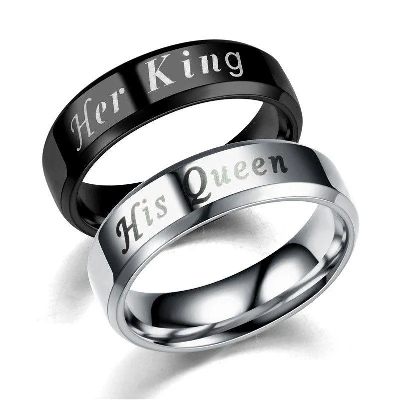Vintage Stainless Steel Personalized Rings For Couples For Couples ...
