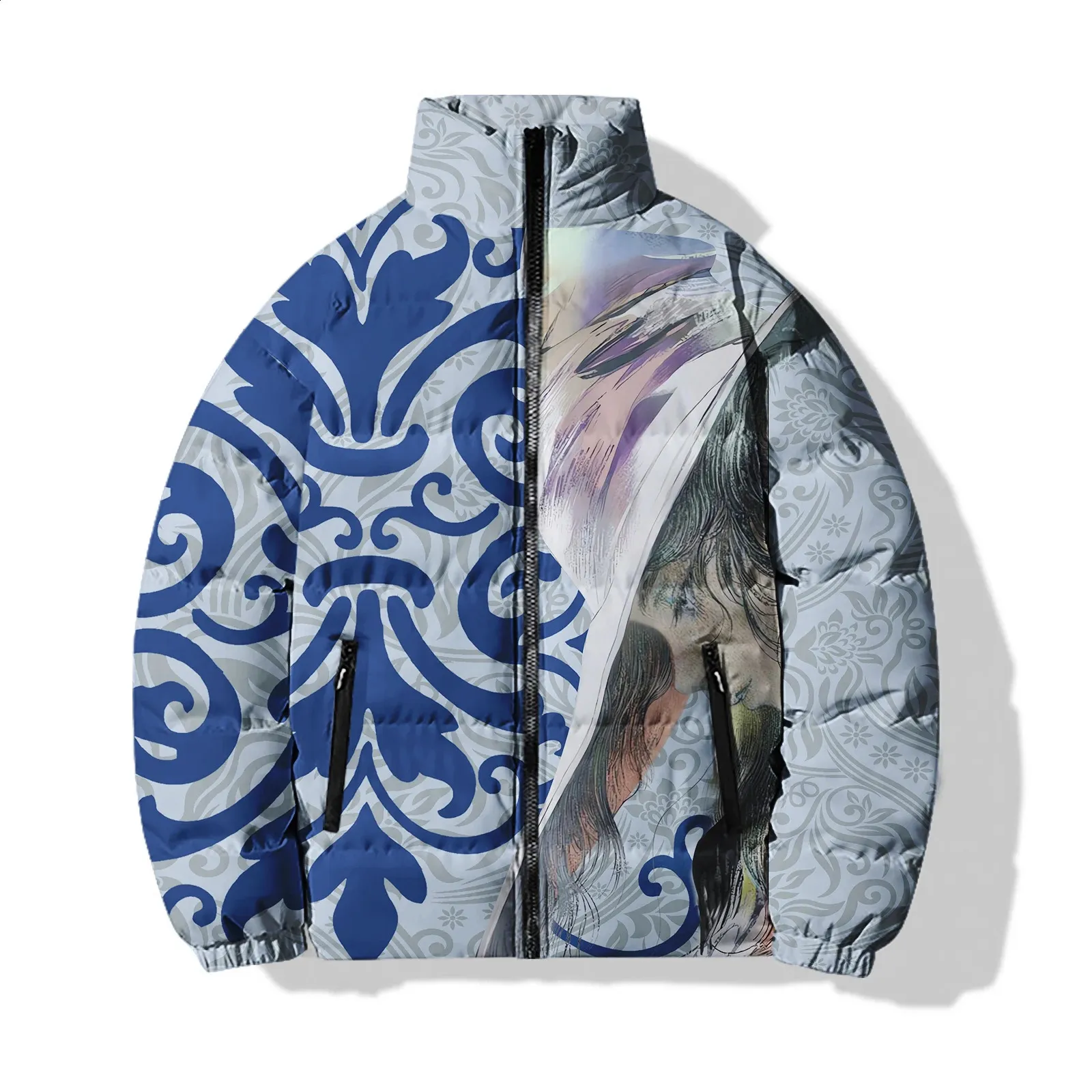 Anime Mens Winter Coat, 3D Printed Retro Sculpture Cold Jacket From ...