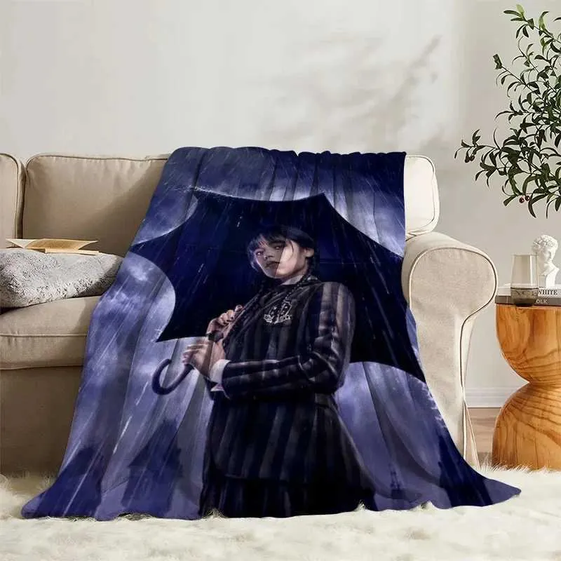 DHgate.com:Cozy Wednesday Addams Fleece Blanket - Soft Throw for Sofa ...