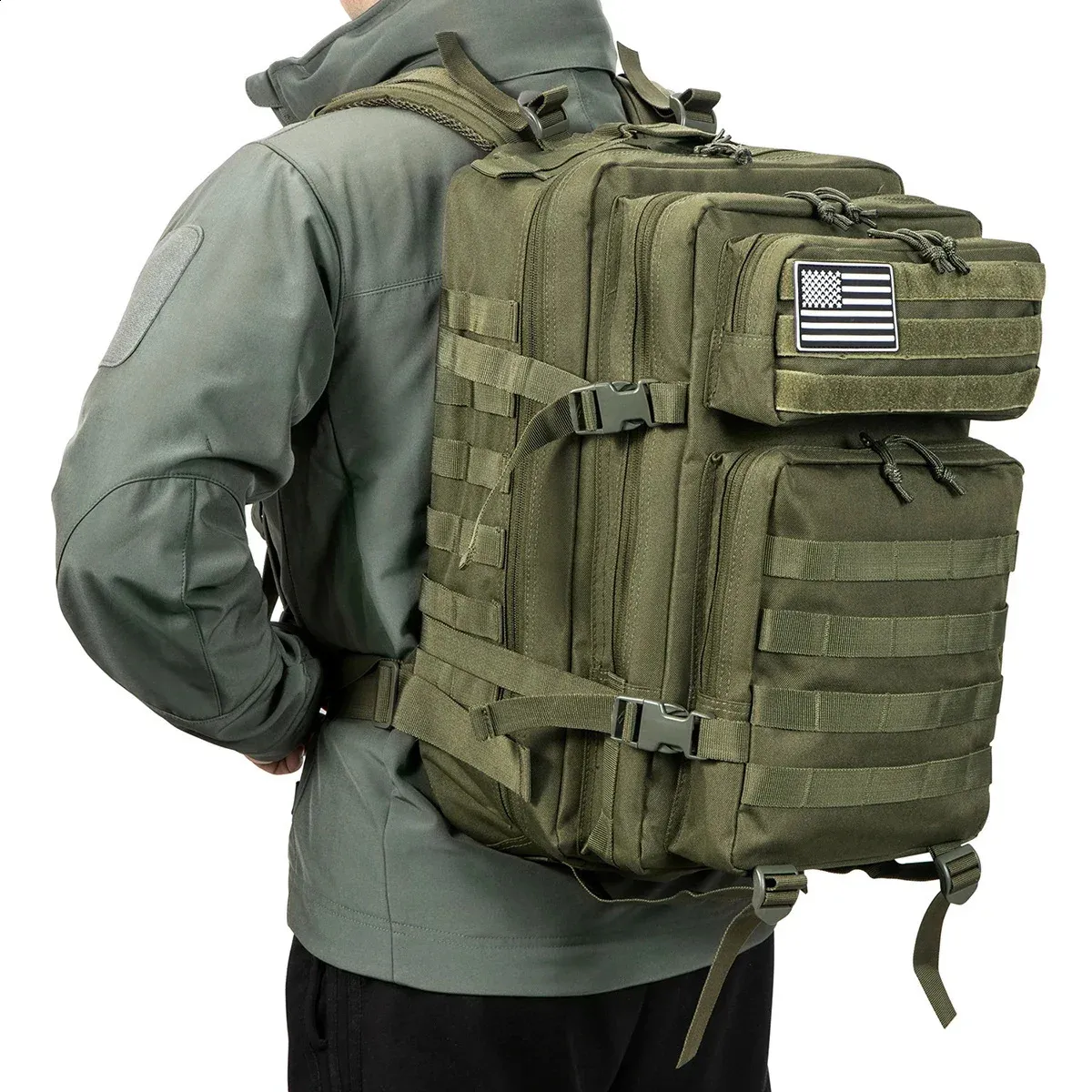 Tactical Backpack, 45L Military Molle Army Assault Pack For Hiking ...