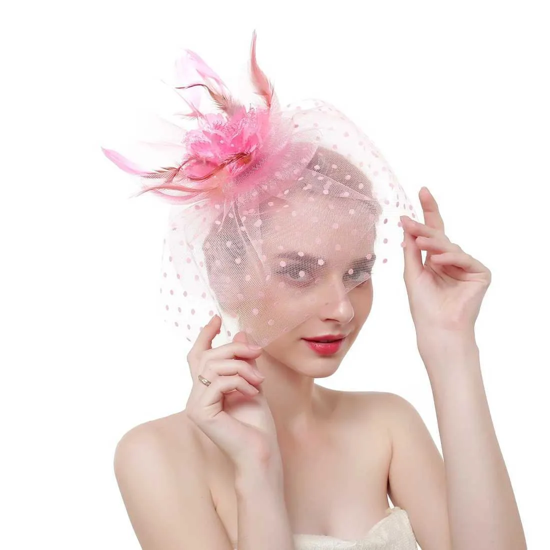 Elegant Feather & Mesh Tea Party Headpiece - Ladies Cocktail Hats ...