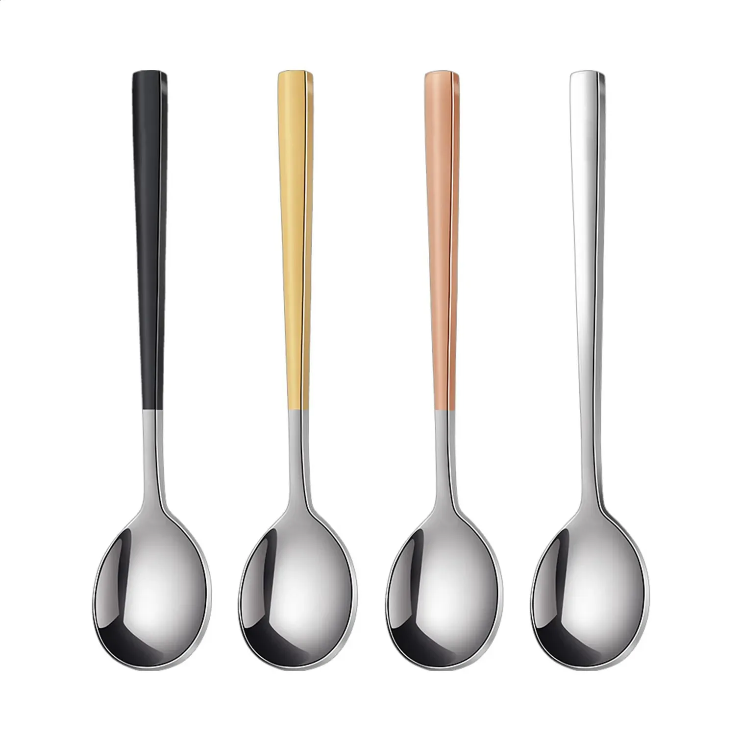 Premium 316 Stainless Steel Cutlery Spoon Set - Deluxe 4-Color Handle ...