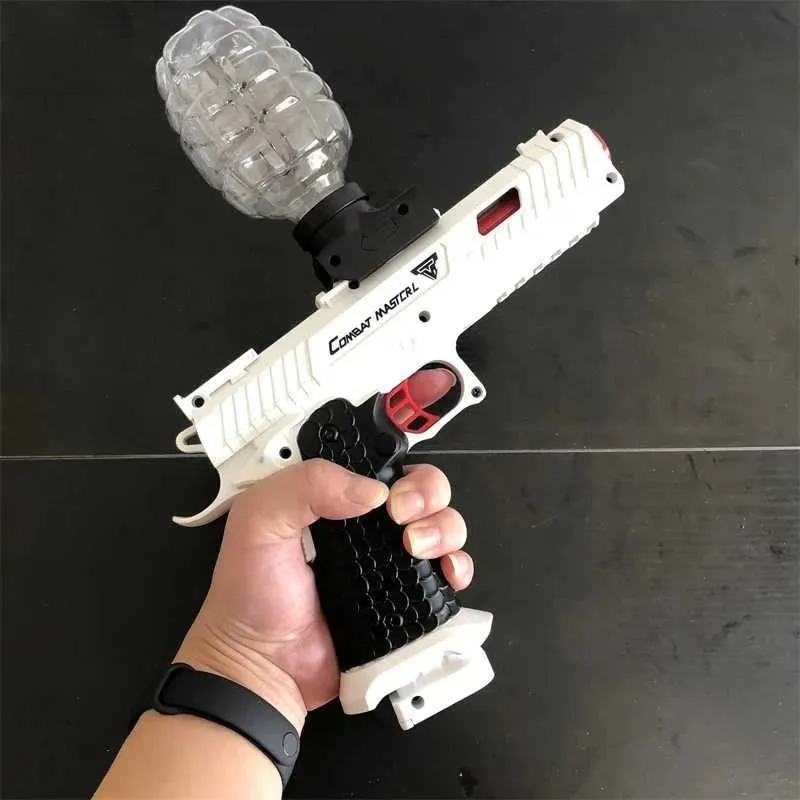Electric Desert Eagle Automatic Blasting Water Bomb Flashlight Toy Gun ...
