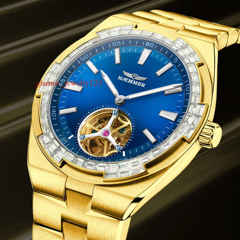Gold Frosted Star Dust Japan Quartz Wristwatch For Men Custom Stainless ...