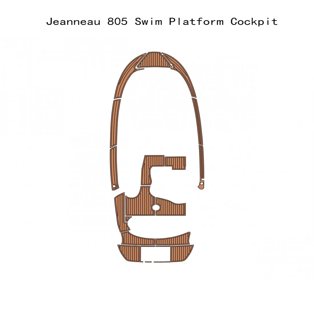 Jeanneau 805 Self Adhesive Swim Platform Pad For Boats EVA Foam Teak ...
