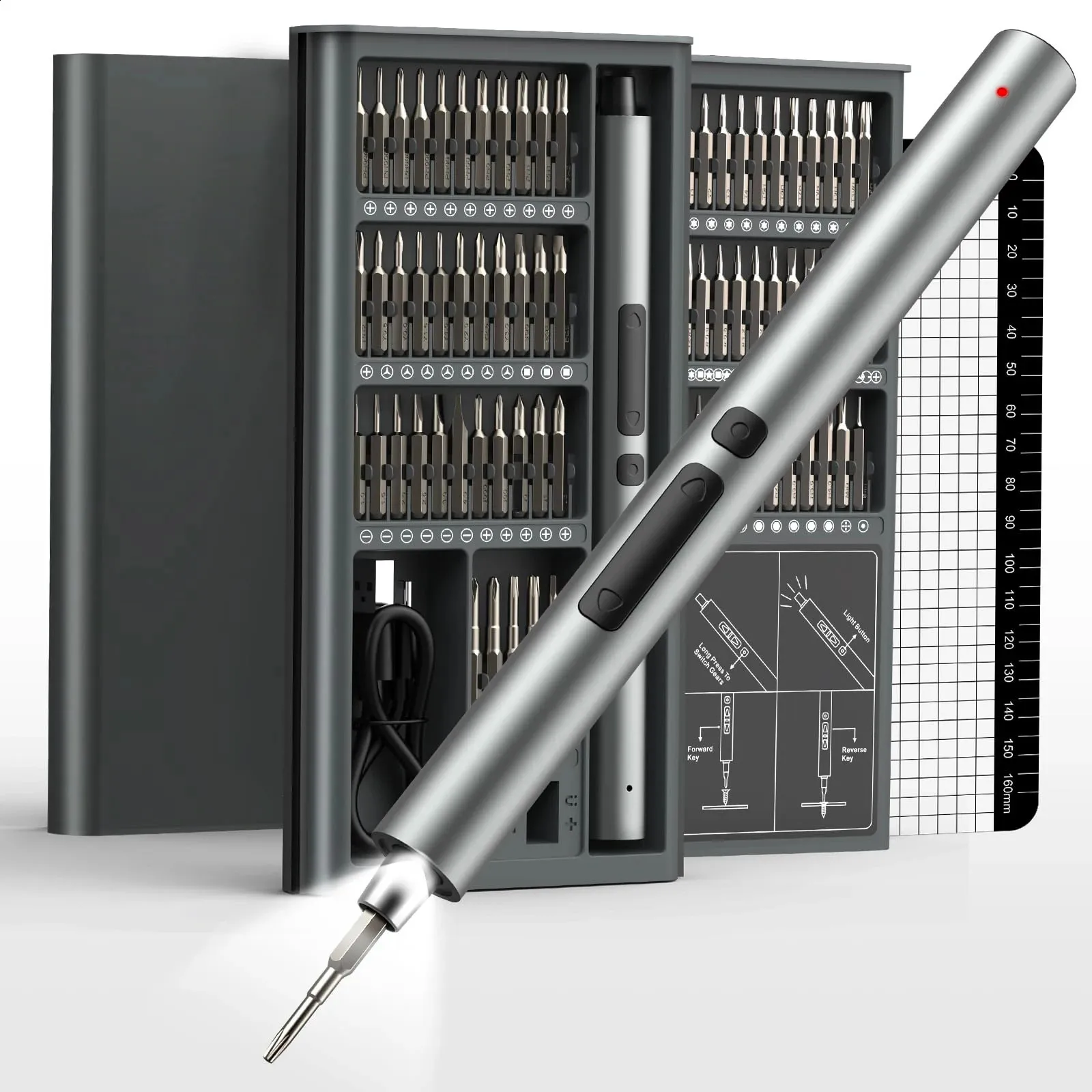 75 In 1 Precision Electric Screwdriver Set: Cordless LED Strip, 71 ...