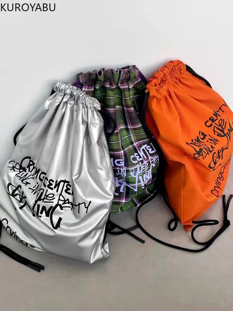 Drawstring Backpack Mini Bucket Shape PU Material Lightweight Travel ...